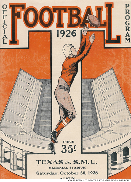 1926 Texas vs. S.M.U. Official Football Program Cover · Stark Center ...