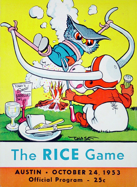 1953 The Rice Game Official Football Program Cover · Stark Center ...