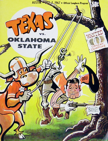 1967 Texas vs. Oklahoma State Official Longhorn Football Program Cover ...