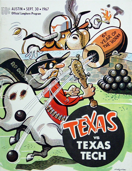 1967 Texas vs Texas Tech Offical Longhorn Football Program Cover ...