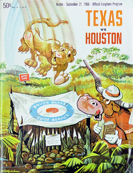 1968 Texas vs Houston Offical Longhorn Football Program Cover · Stark ...