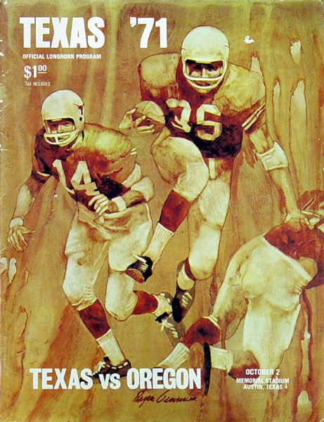 1971 Texas vs Oregon Official Longhorn Football Program Cover · Stark ...