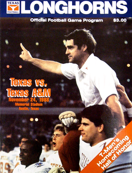 1988 Texas vs Texas A&M Longhorns Official Football Game Program Cover ...