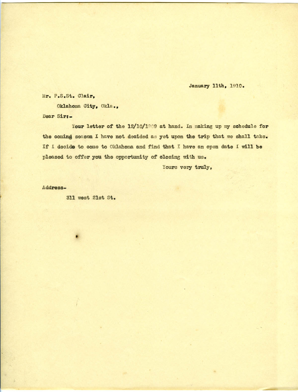 Correspondence with Epworth University · H.J. Lutcher Stark 1910 UT ...